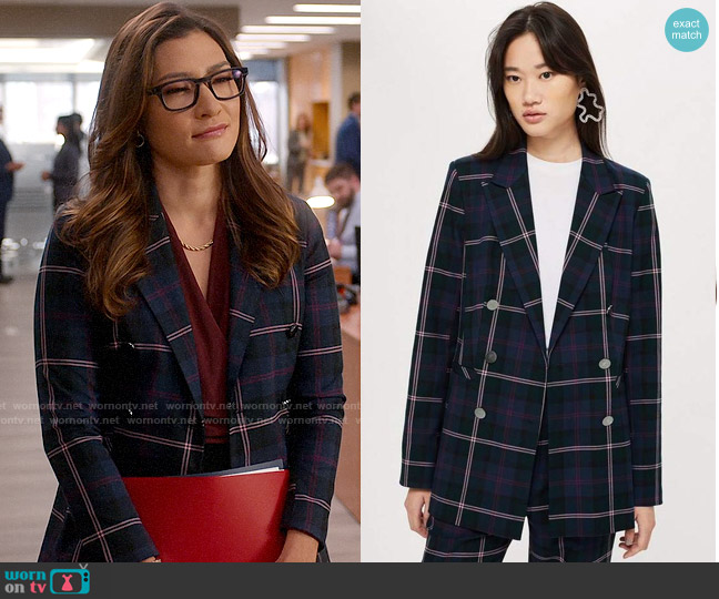 WornOnTV: Susan’s navy plaid blazer on So Help Me Todd | Inga ...