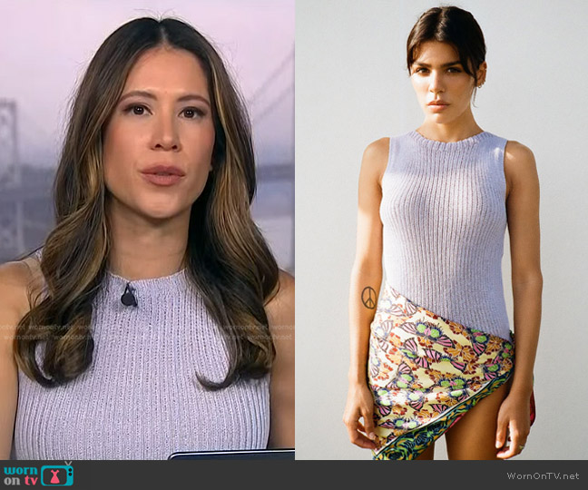 WornOnTV: Deirdre’s lilac sleeveless knit top on NBC News Daily ...