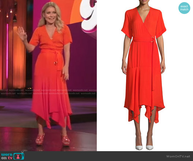 WornOnTV: Kelly’s red asymmetric hem wrap dress on Generation Gap ...