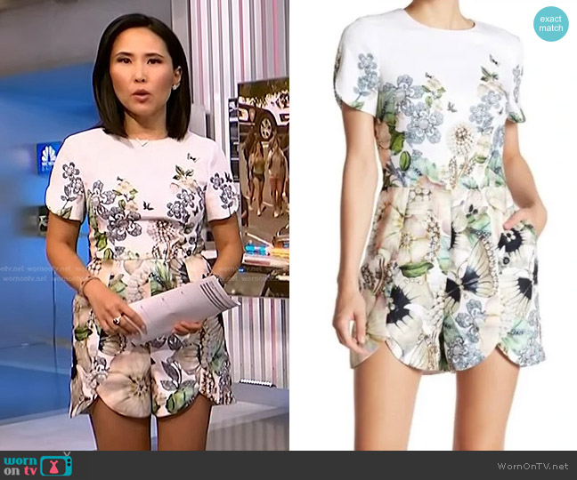 WornOnTV: Vicky’s white floral scalloped romper on NBC News Daily ...