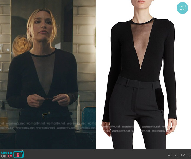 WornOnTV: Andy’s black sheer plunging bodysuit on Billions | Clothes ...