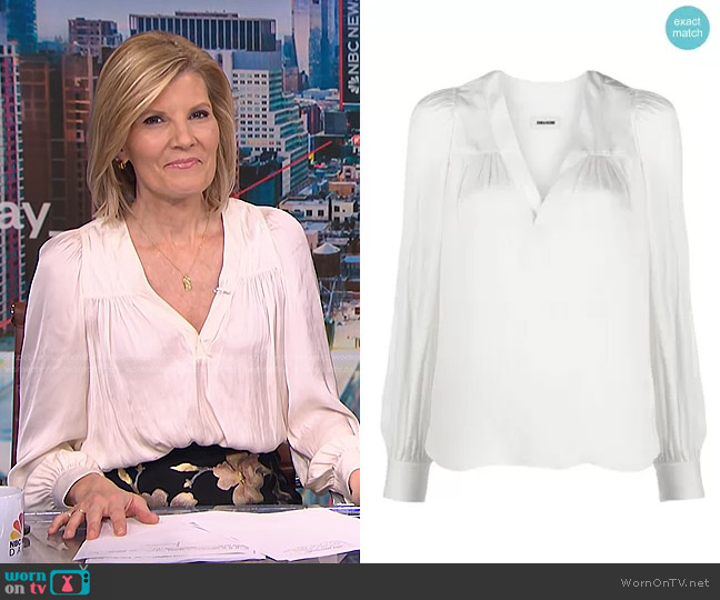 WornOnTV: Kate Snow’s white v-neck blouse on NBC News | Kate Snow ...
