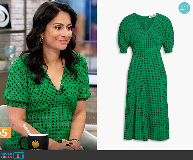 WornOnTV: Dr. Celine Gounder’s green spot print dress on CBS Mornings ...
