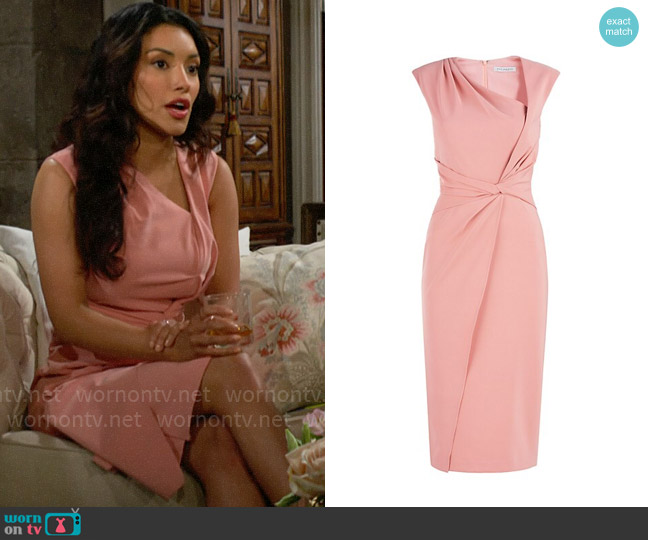 WornOnTV: Audra’s blush pink twist front dress on The Young and the Restless | Zuleyka Silver ...