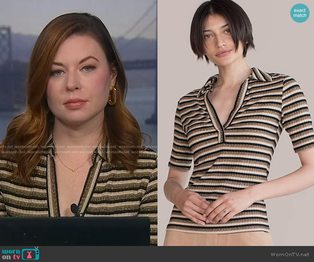 WornOnTV: Kate Rogers’s metallic striped polo top on NBC News Daily ...