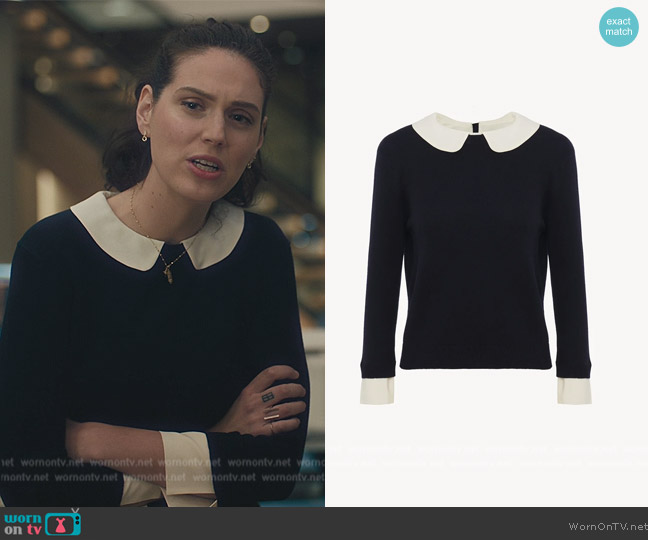 WornOnTV: Rian’s black contrast collar top on Billions | Rian | Clothes ...