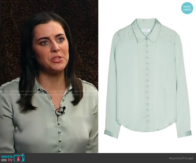 WornOnTV: Lindsey Reiser’s sage green satin shirt on NBC News Daily ...