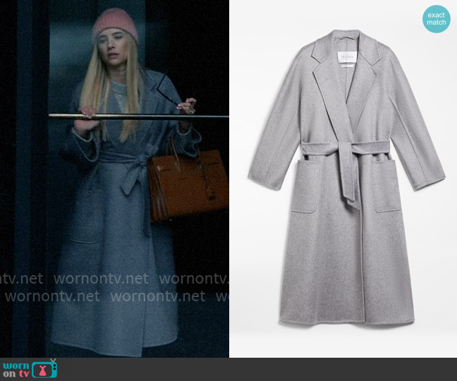 WornOnTV: Anna’s grey wrap coat, brown bag, sunglasses and boots on ...