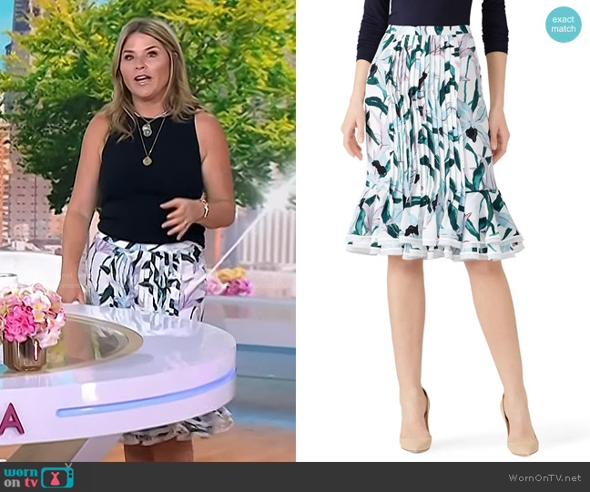 WornOnTV: Jenna’s floral pleated skirt on Today | Jenna Bush Hager ...