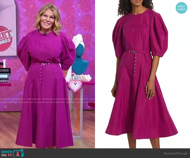 WornOnTV: Tory’s pink belted puff sleeve dress on Good Morning America ...
