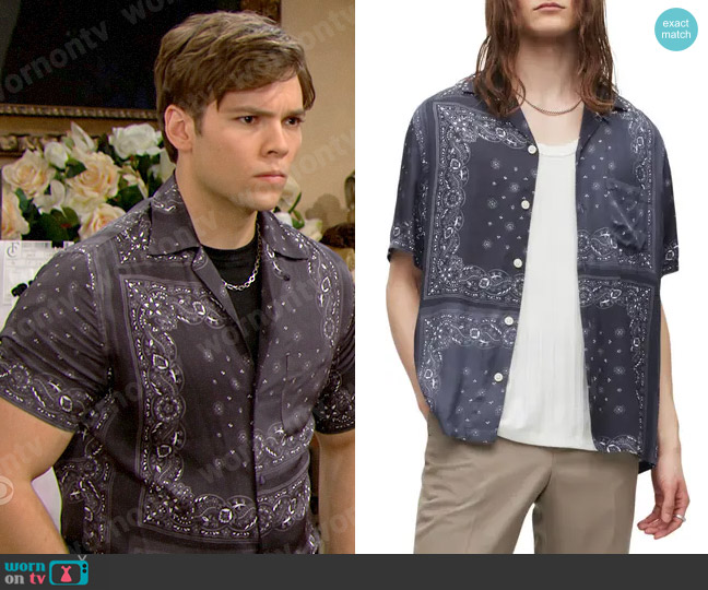 WornOnTV: RJ’s black bandana print shirt on The Bold and the Beautiful ...