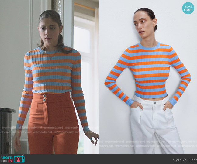 WornOnTV: Sara’s blue and orange stripe sweater on Elite | Carmen ...