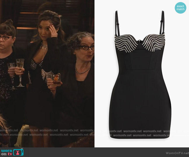 WornOnTV: Kimber’s black crystal embellished blazer and dress on Only ...