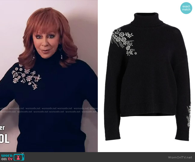 WornOnTV: Reba’s black embellished turtleneck sweater on The Voice ...