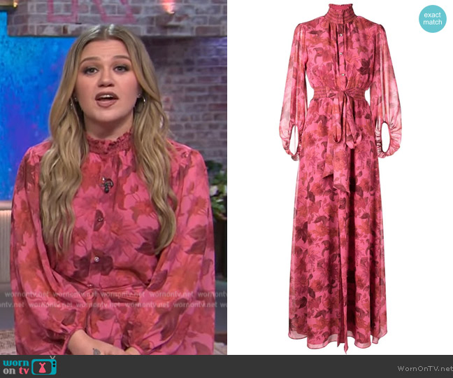 WornOnTV: Kelly’s pink floral print dress on The Kelly Clarkson Show ...