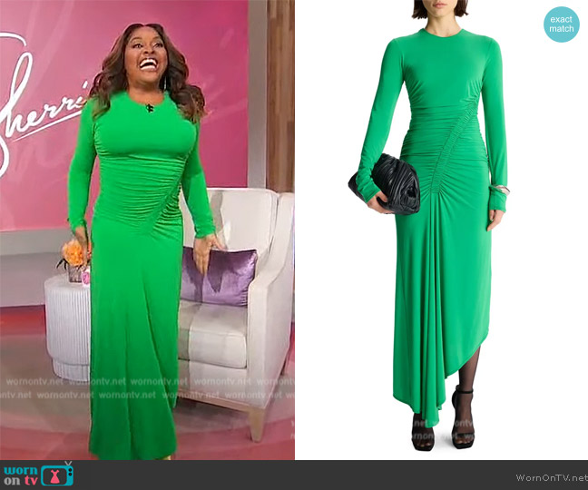 WornOnTV: Sherri’s green ruched front dress on Sherri | Sherri Shepherd ...
