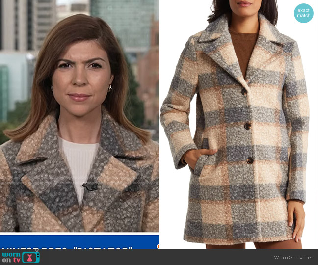 WornOnTV: Monica Alba’s beige and grey plaid coat on NBC News Daily ...