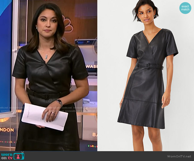 WornOnTV: Valerie Castro’s black belted leather dress on NBC News Daily ...