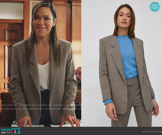 WornOnTV: Emily’s gray plaid blazer on All Rise | Jessica Camacho ...