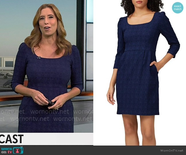WornOnTV: Stephanie Abrams’ navy scoop neck dress on CBS Mornings ...
