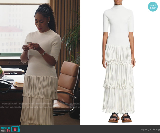 WornOnTV: Lola’s white fringe maxi dress on All Rise | Simone Missick ...