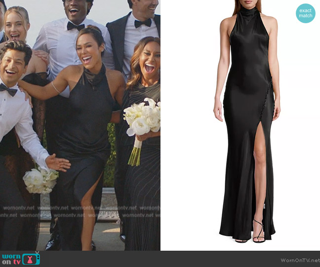 WornOnTV: Emily’s black mock neck satin gown on All Rise | Jessica ...