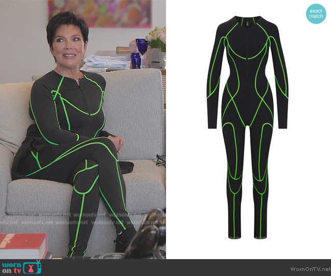 WornOnTV: Kris’s black piping jumpsuit on The Kardashians | Kris Jenner ...