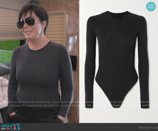 WornOnTV: Kris’s black crew neck top and earrings on The Kardashians ...