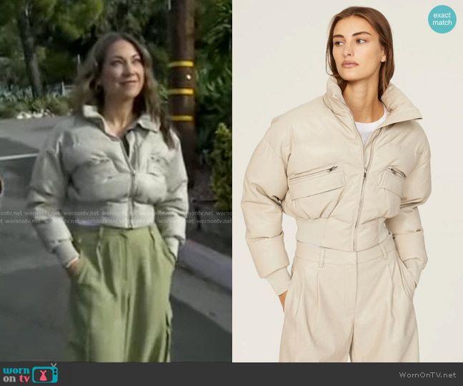 WornOnTV: Ginger’s beige cropped puffer jacket on Good Morning America ...