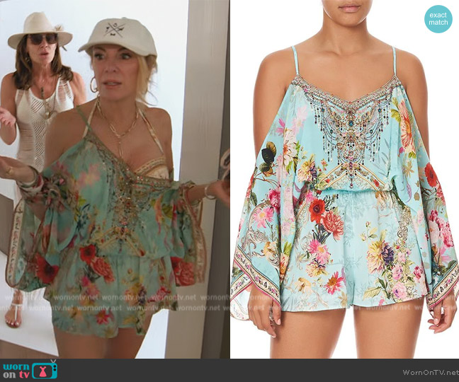 WornOnTV: Ramona’s blue floral print cold shoulder romper on The Real ...
