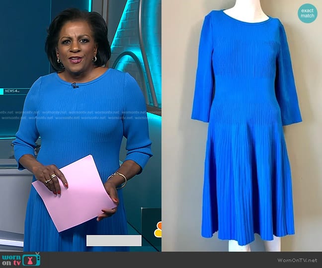 WornOnTV: Pat Battle’s blue ribbed pleated dress on NBC News Daily ...
