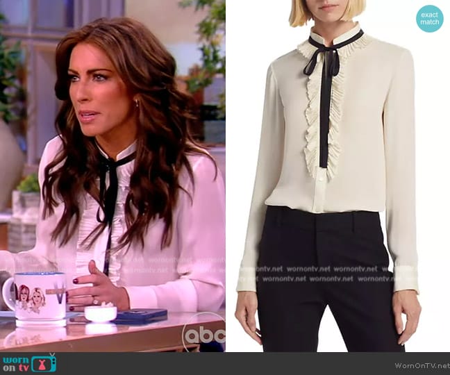 WornOnTV: Alyssa’s white ruffle tie neck blouse on The View | Alyssa Farah Griffin | Clothes and ...