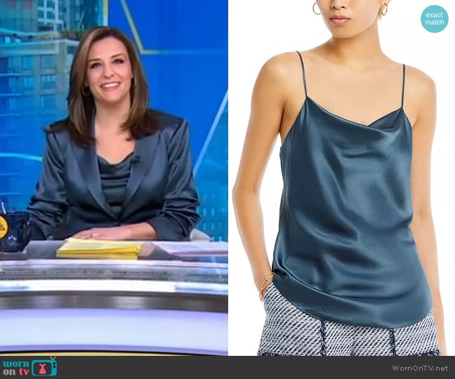 WornOnTV: Mary’s blue satin cami and blazer on Good Morning America ...