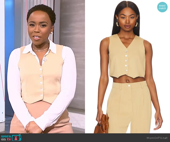 WornOnTV: Zinhle’s beige vest on NBC News Daily | Zinhle Essamuah ...
