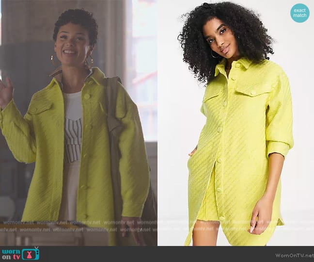 WornOnTV: Nora’s yellow textured jacket on Good Trouble | Clothes and ...