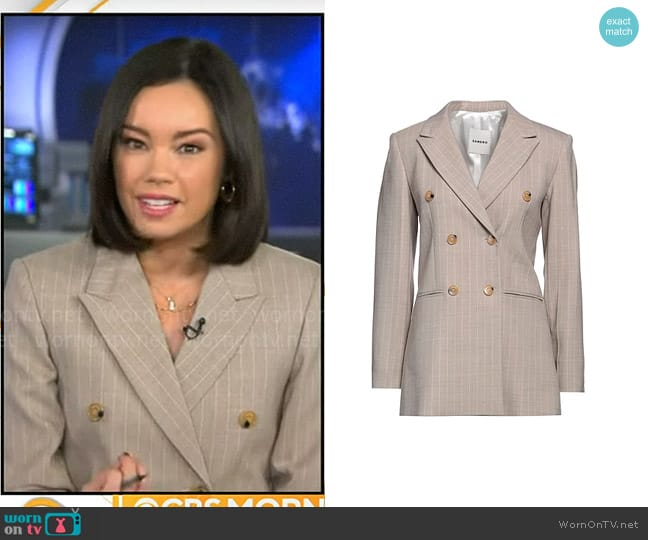 WornOnTV: Jo Ling Kent’s beige pinstriped blazer on CBS Mornings | Jo ...