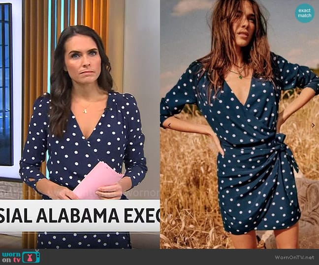 WornOnTV: Lilia Luciano’s navy polka dot wrap dress on CBS Mornings | Lilia Luciano | Clothes ...
