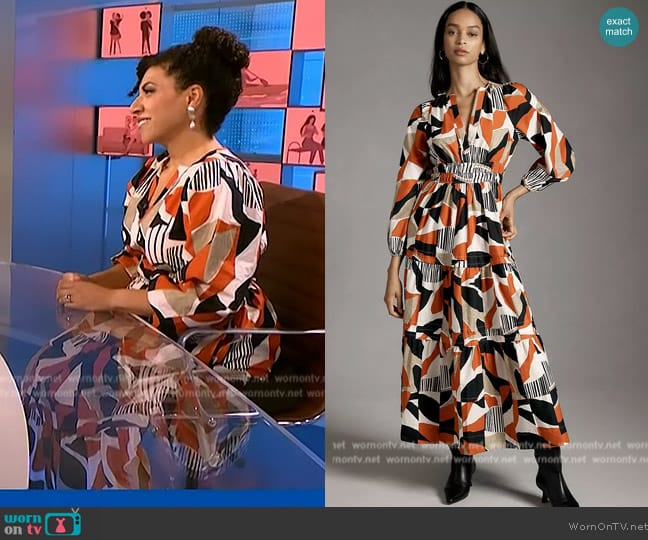 WornOnTV: Damona Hoffman’s abstract print dress on NBC News Daily ...