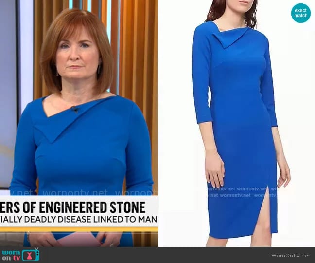 WornOnTV: Anna Werner’s blue folded neckline dress on CBS Mornings ...