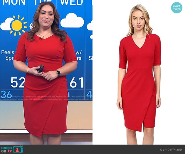 WornOnTV: Violeta’s red wrap dress on NBC News Daily | Violeta Yas ...