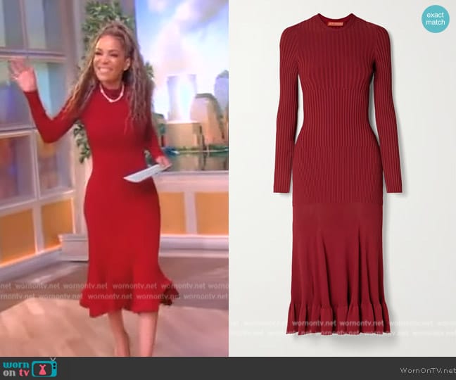 WornOnTV: Sunny’s red ribbed dress on The View | Sunny Hostin | Clothes and Wardrobe from TV