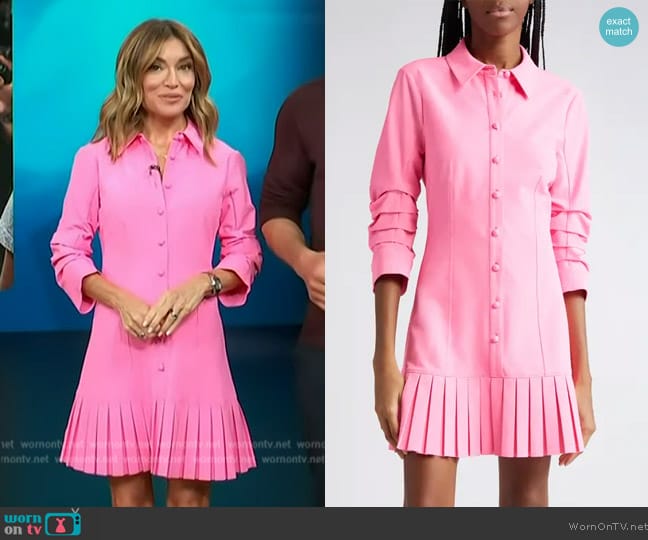 WornOnTV: Kit’s pink pleated hem mini dress on Access Hollywood | Kit ...