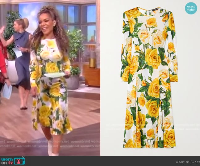 WornOnTV: Sunny’s yellow floral print dress on The View | Sunny Hostin | Clothes and Wardrobe ...