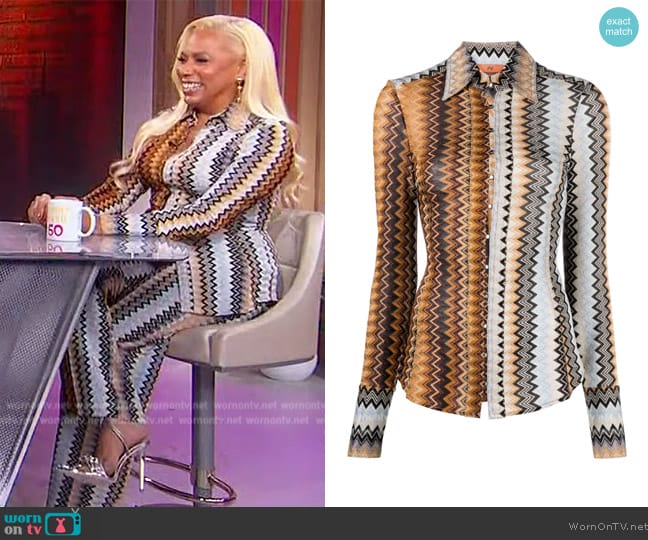 WornOnTV: Rolanda Watt’s zig-zag print top and pants on Sherri ...