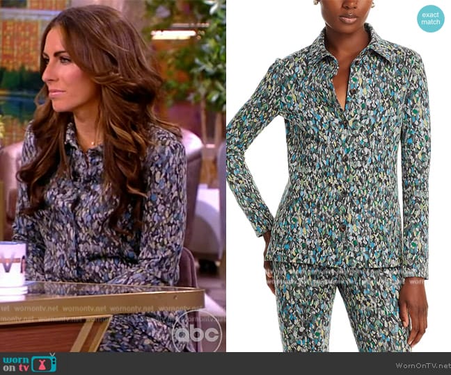 WornOnTV: Alyssa’s blue floral print button down shirt and pants on The View | Alyssa Farah ...