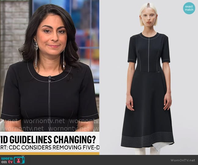 WornOnTV: Dr Celine Gounder’s black dress with white stitching on CBS ...