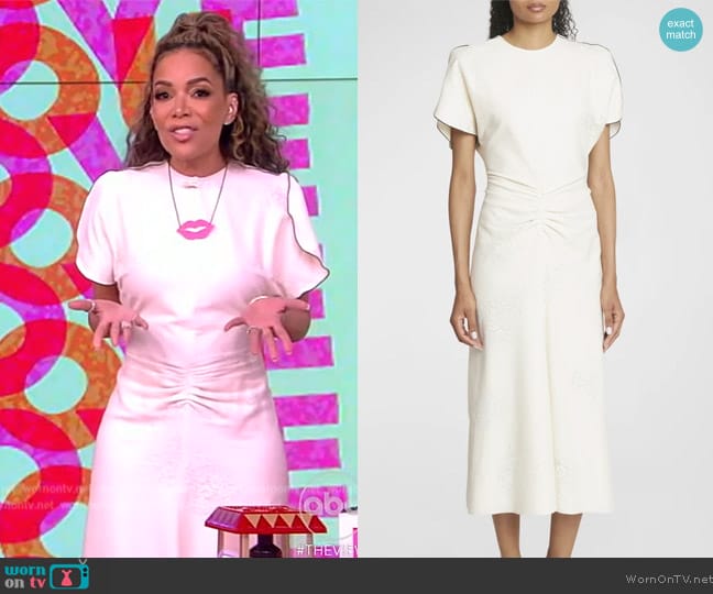 WornOnTV: Sunny’s white gathered front dress on The View | Sunny Hostin | Clothes and Wardrobe ...