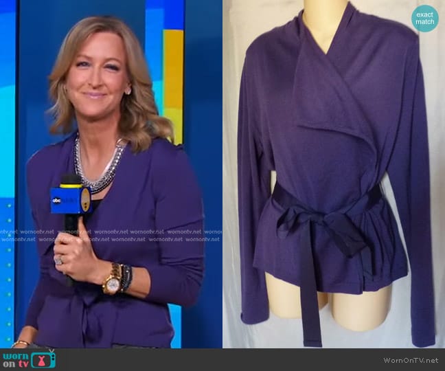 WornOnTV: Lara’s purple wrap top on Good Morning America | Lara Spencer ...