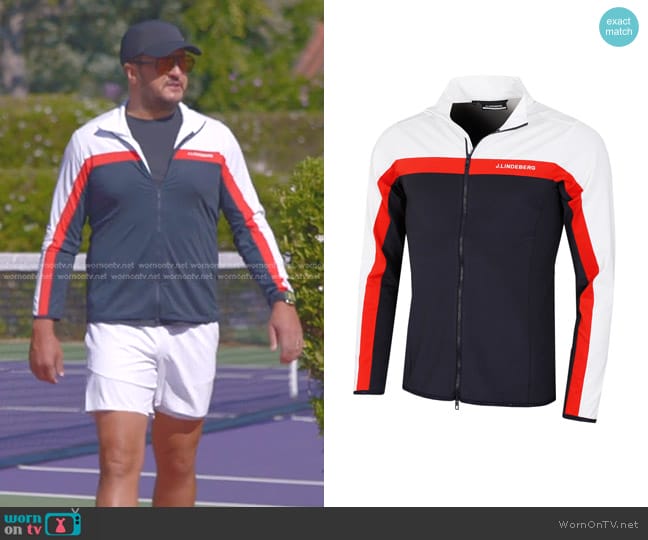 WornOnTV: Luke Bryan’s navy colorblock zip jacket on American Idol ...