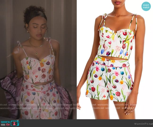 WornOnTV: Kiela’s tullip print top and short set on Grown-ish ...